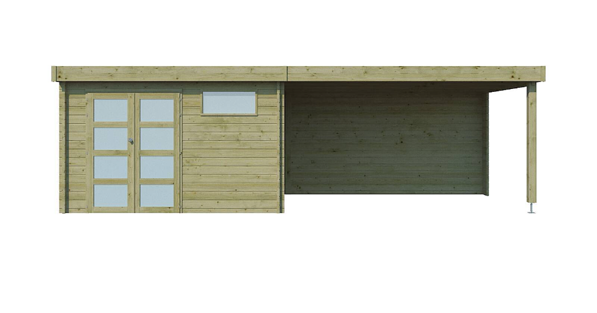 Orkam | Tuinhuis Modern 355 x 295 cm + extensie 400 cm stalen dak wax…